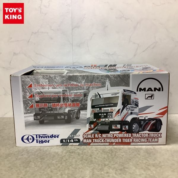 【傷や汚れあり】1円～ Thunder Tiger 1/14 RC NITRO POWERED TRACTOR TRUCK MAN TRUCK ...