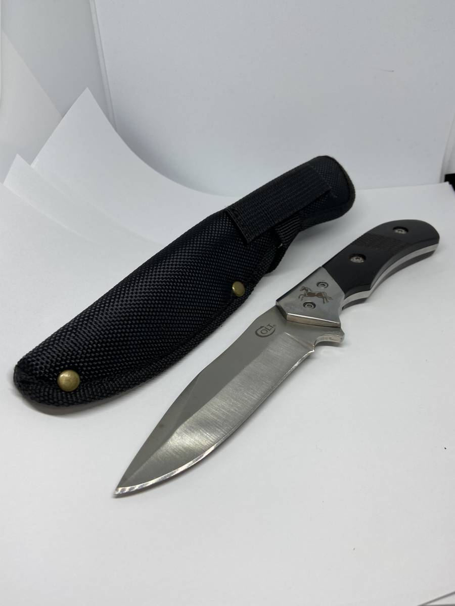 【未使用に近い】[δηε3]廃番？銃器の名門COLTの本気度高いシースナイフ！/CT343/銀-刃、木柄+銀-ボディ、黒-シース/新品 の落札 ...