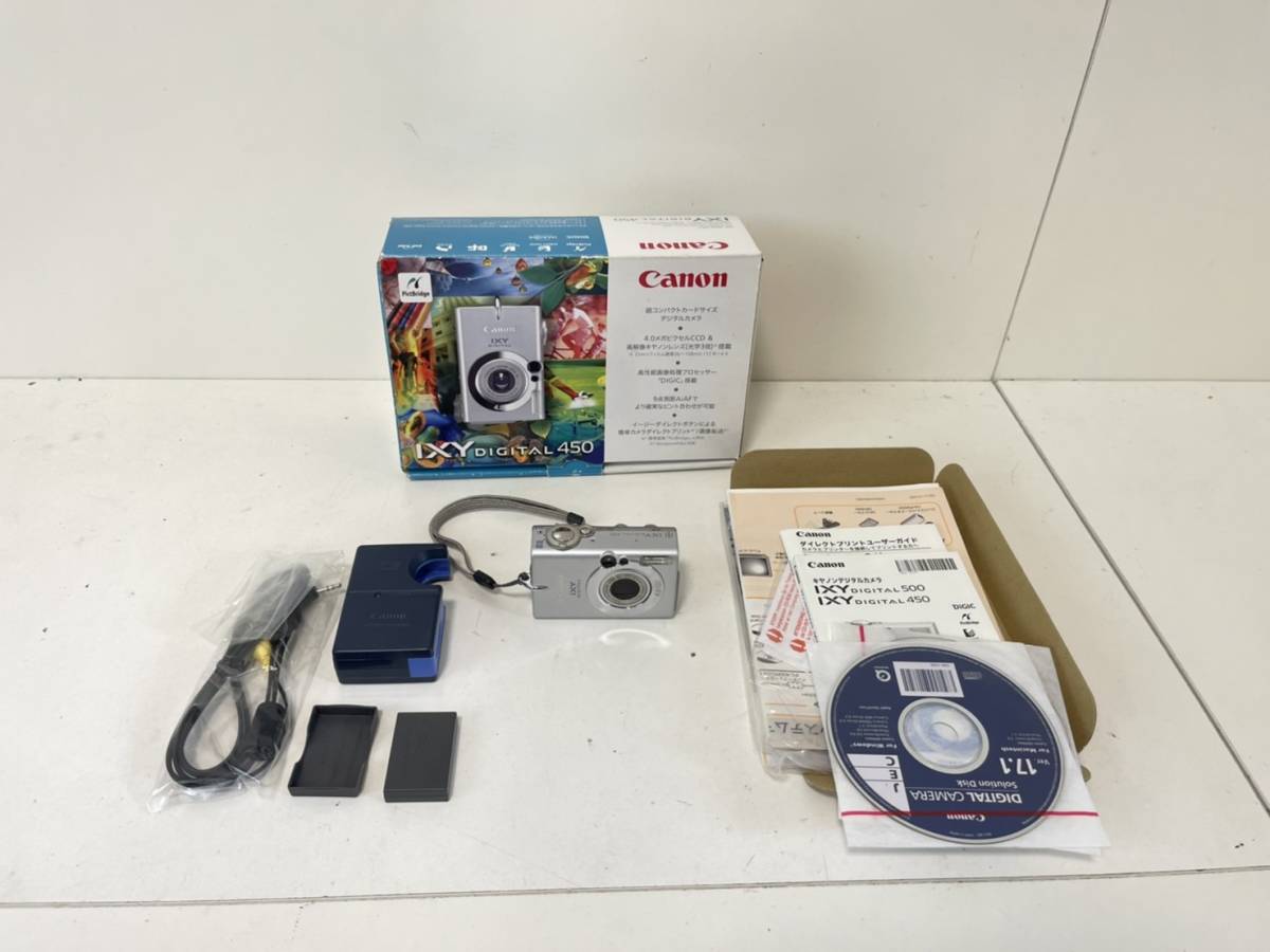 【やや傷や汚れあり】【キャノン コンパクトデジタルカメラ IXY DIGITAL 450 PC1086 本体 バッテリー 充電器】【通電確認 ...