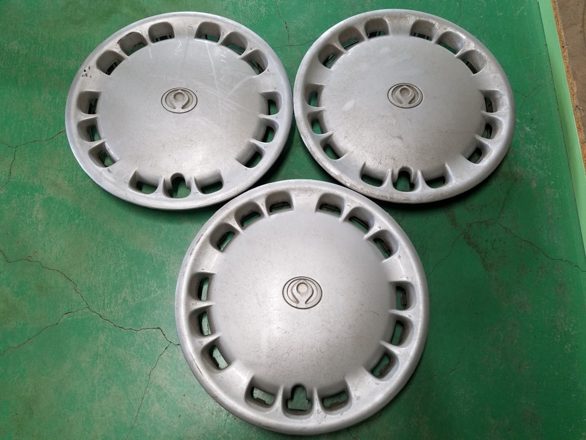 【やや傷や汚れあり】【当時物】マツダ アンフィニ MS-6 純正 14インチ ホイールキャップ ホイールカバー 3枚セット ？ GA7C-37 ...