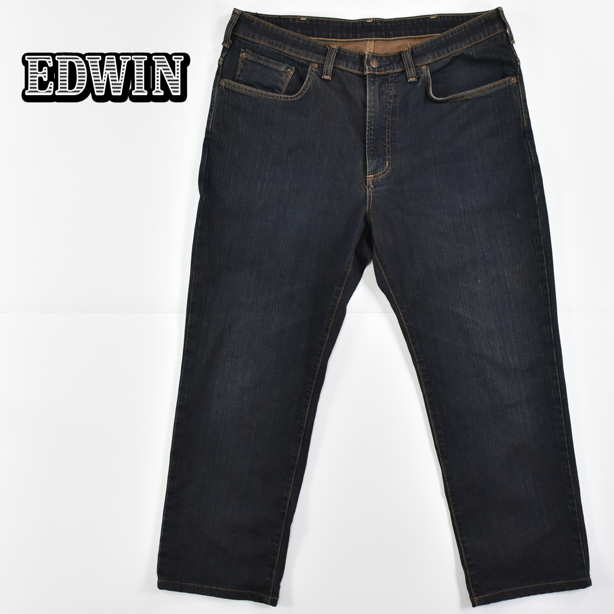 【やや傷や汚れあり】EDWIN エドウイン INTERNATIONAL BASIC ★ 日本製 F403 ストレッチ レギュラーストレート デニム パンツ ジーンズ インディゴ メンズ 38の ...