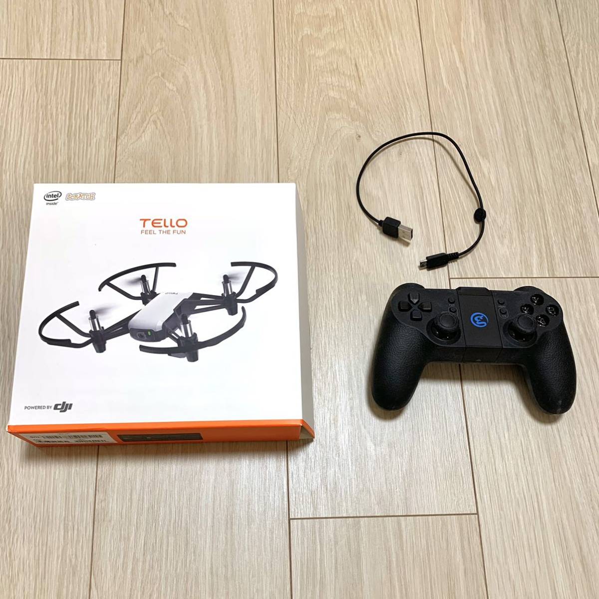 【傷や汚れあり】ジャンク扱いTello ドローン DJI バッテリーなし & Tello 専用コントローラー iphone ios ...