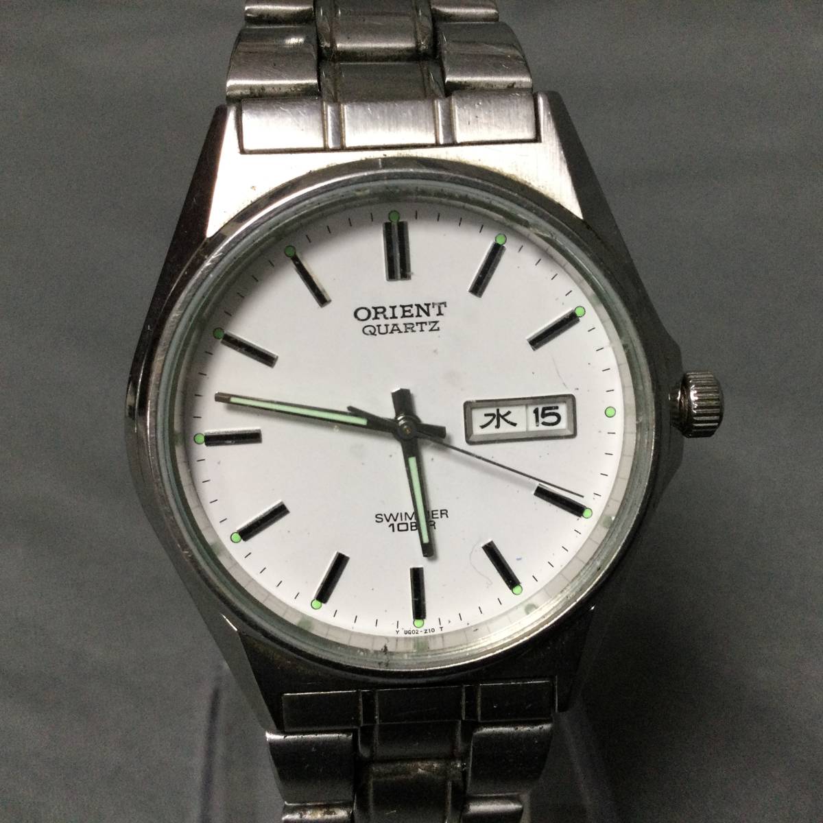 【やや傷や汚れあり】ORIENT QUARTZ SWIMMER 100 UG1Q M3 サメ シャーク オリエント クォーツ スイマー メンズ ...