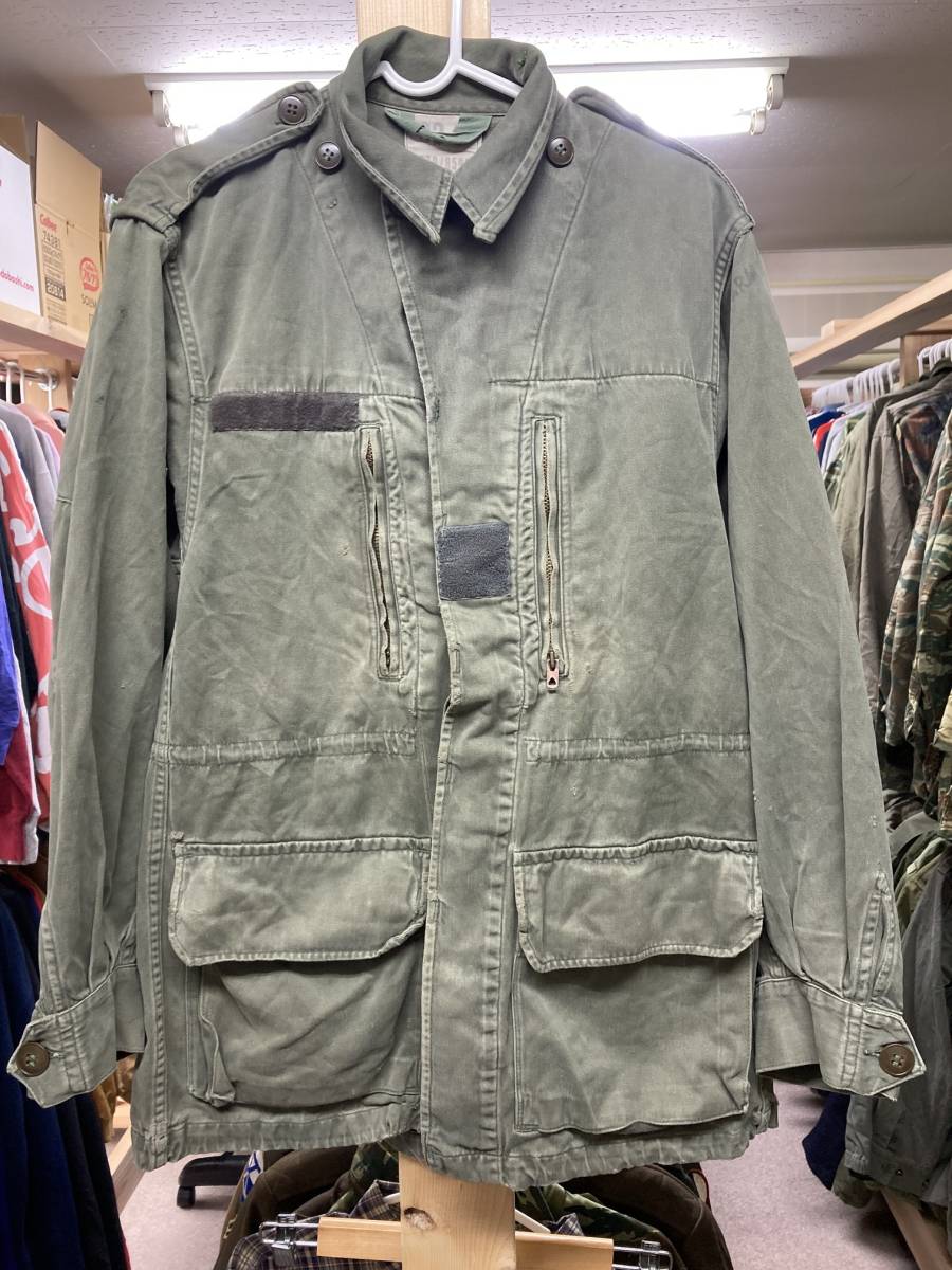 【やや傷や汚れあり】フランス軍 M64 1976年製 70's ビンテージ SATIN300 サテン300 コンバット ミリタリー ジャケット 92C 6070/8590 ECLAIRジップ ...