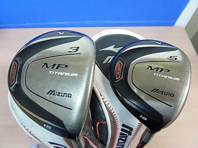 【傷や汚れあり】T995 ミズノ MIZUNO フェアウェイウッド MP TITANIUM 3W/15° 5W/18° 2本セット TOUR ...