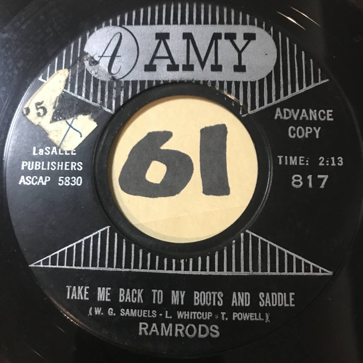 【目立った傷や汚れなし】試聴 61年 インストロック。RAMRODS TAKE ME BACK TO MY BOOTS AND SADDLE ...