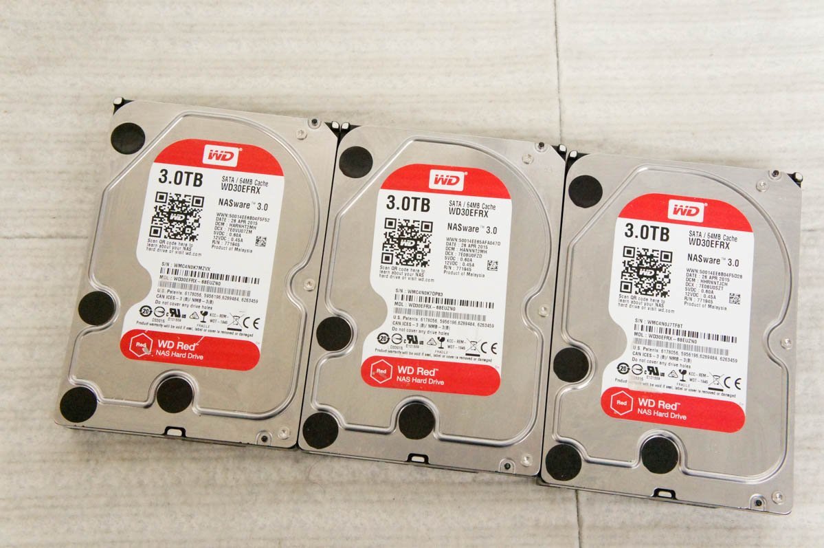【やや傷や汚れあり】WD ウェスタンデジタル 3TB WD30EFRX *3 計9TB の落札情報詳細| ヤフオク落札価格情報 オークフリー
