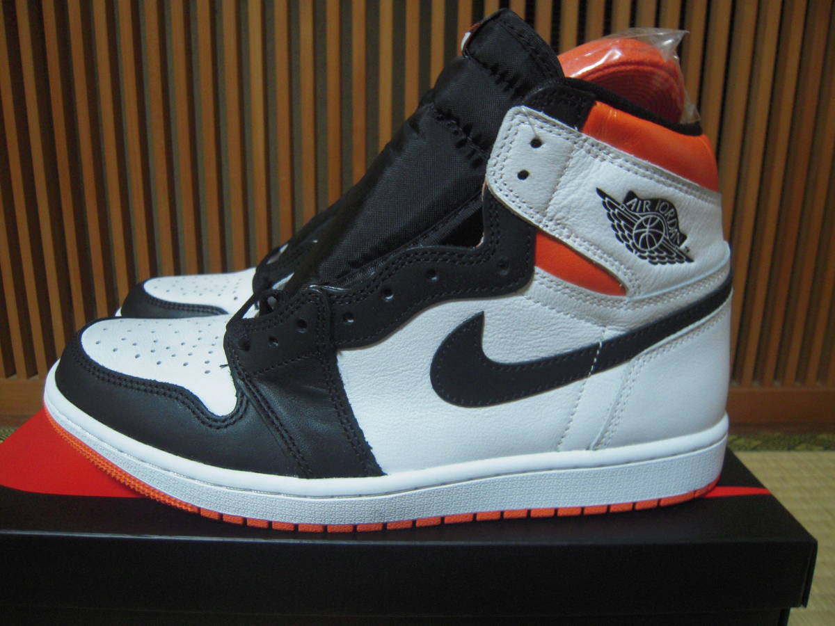 【未使用】⑤ NIKE AIR JORDAN 1 RETRO HIGH OG ELECTRO ORANGE エアジョーダン1 レトロ ハイ ...