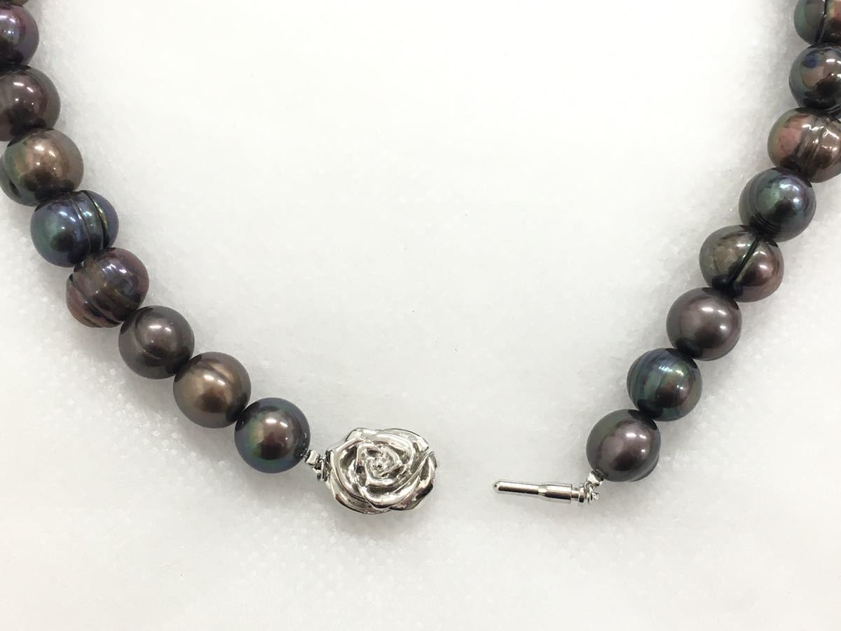 【やや傷や汚れあり】(R617)黒蝶真珠 バロック系 パール φ約6〜12mm シルバー金具 ネックレス ピアス セット レディース の落札 ...