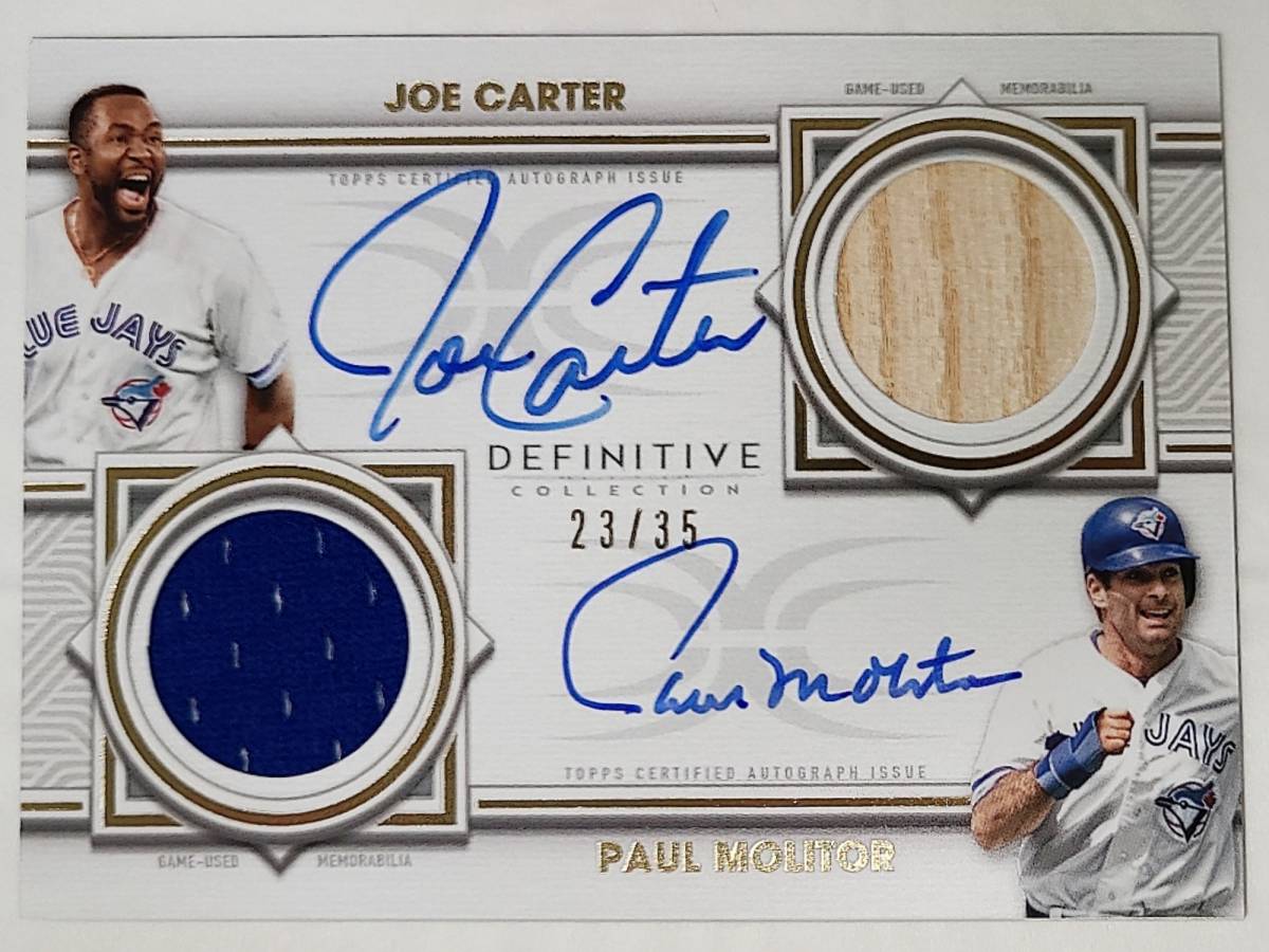【目立った傷や汚れなし】2022 Topps Definitive Joe Carter Paul Molitor Dual auto Bat ...