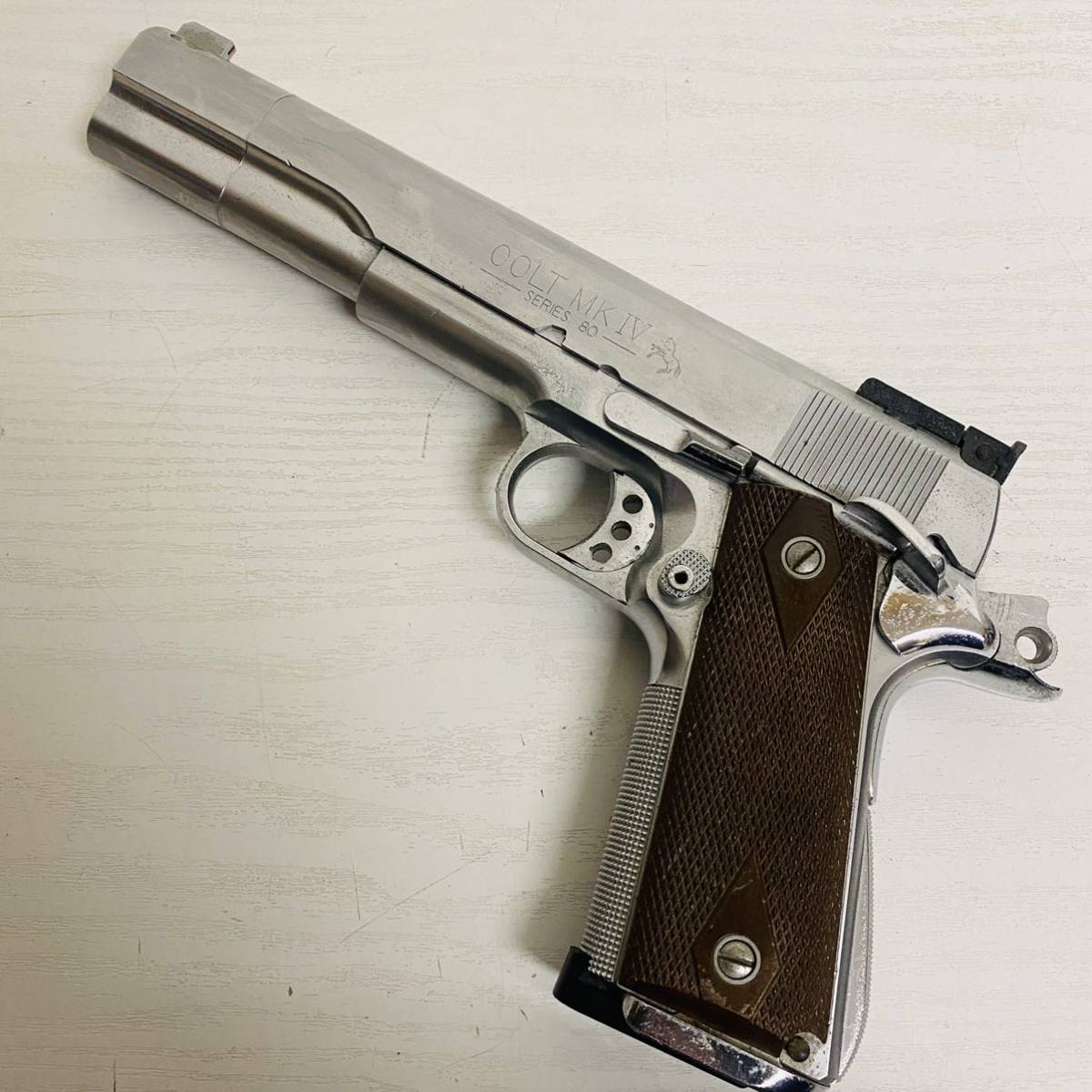 【傷や汚れあり】MGC COLT MK Ⅳ series80ガスガン ガバメント MAXI-COMP マキシコンポ コルト マーク4 シリーズ80 BASTRO 45 ACP ASGK 現状品 ...