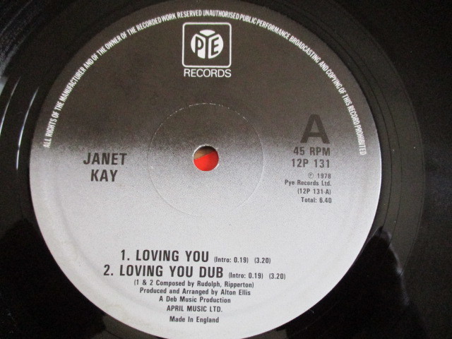 【目立った傷や汚れなし】JANET KAY 12！LOVING YOU 鳴き声多めテイク, UK PYE ORG！概ね美盤 の落札情報詳細| ヤフオク落札価格情報 オークフリー