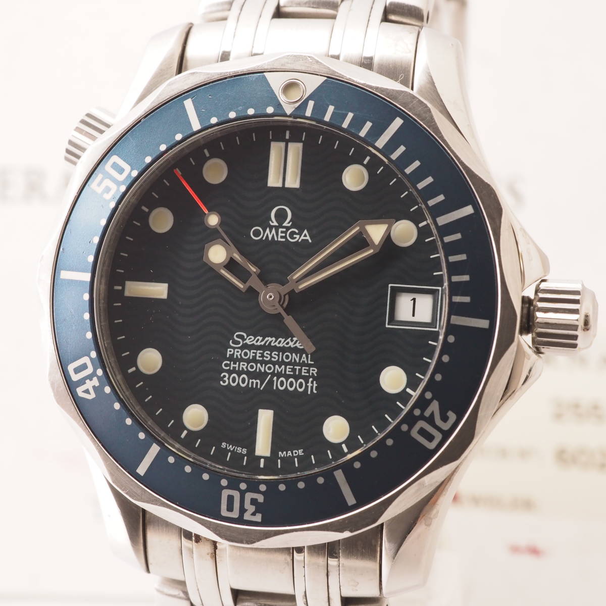 【傷や汚れあり】オメガ シーマスタープロフェッショナル クロノメーター300m Ref,168.1622 Cal,1120 OMEGA Seamaster デイト 自動巻 紺 男性 ...