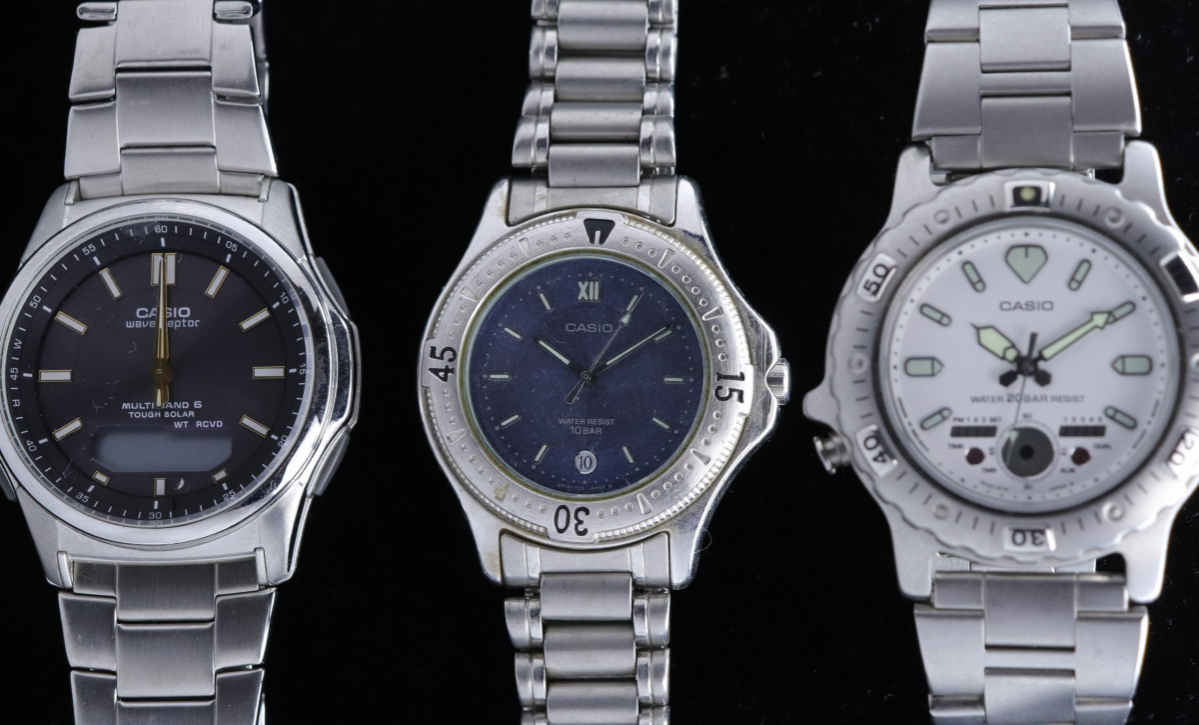 【目立った傷や汚れなし】CASIO WVA-M630 / MD-524 / AD-733 カシオ メンズ 腕時計 3点まとめ ダイバーズ ...