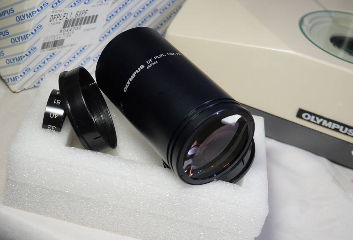【未使用に近い】OLYMPUS DF PLFL 1.6x PF オリンパス高級実体顕微鏡用対物レンズ ほぼ未使用。および1/4 波長板 ...