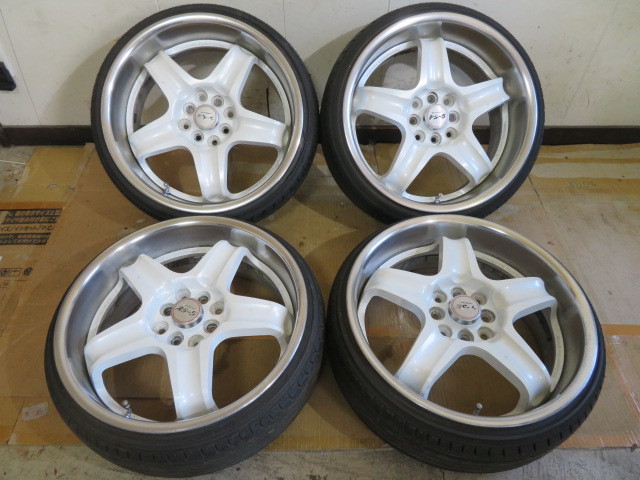 【やや傷や汚れあり】希少サイズ！WEDS SPORT RS-5 7J+35/8J+35 PCD100/114.3×4穴マルチ 超引っ張り ...