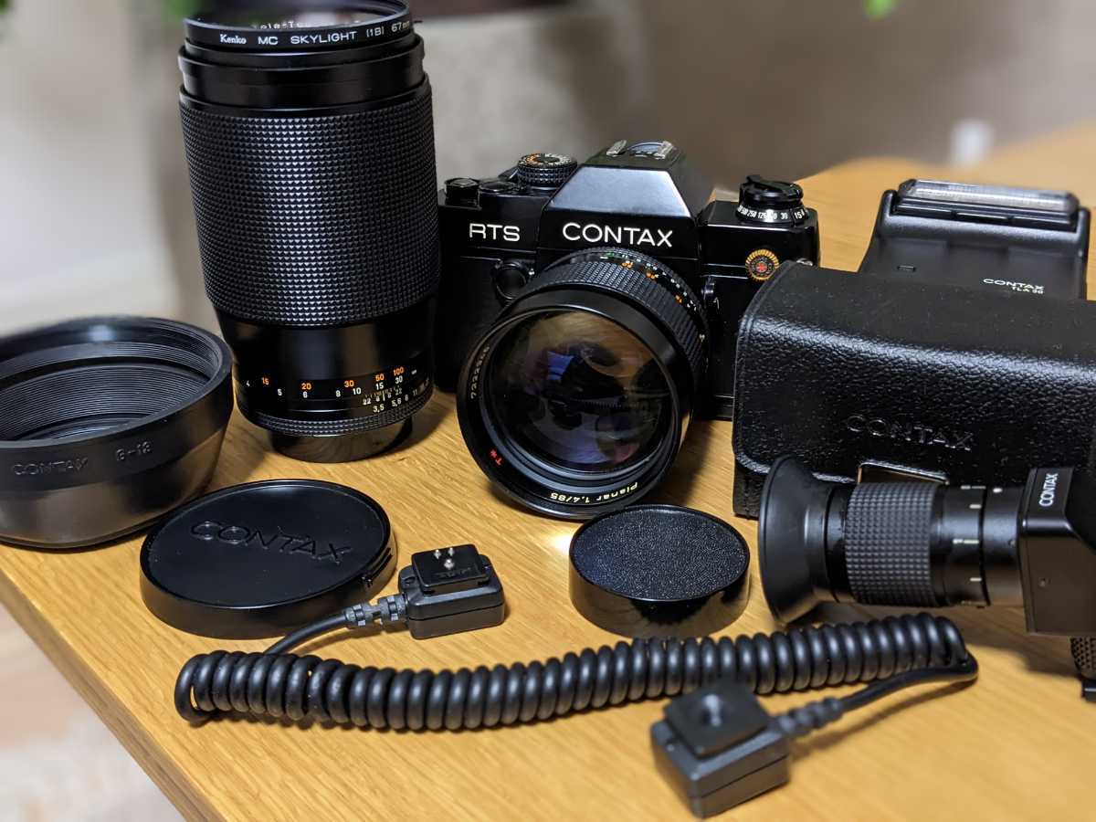 【傷や汚れあり】★CONTAX RTS2 Carl Zeiss Planar 1.4/85 Tele-Tessar 3.5/200 など★ ...