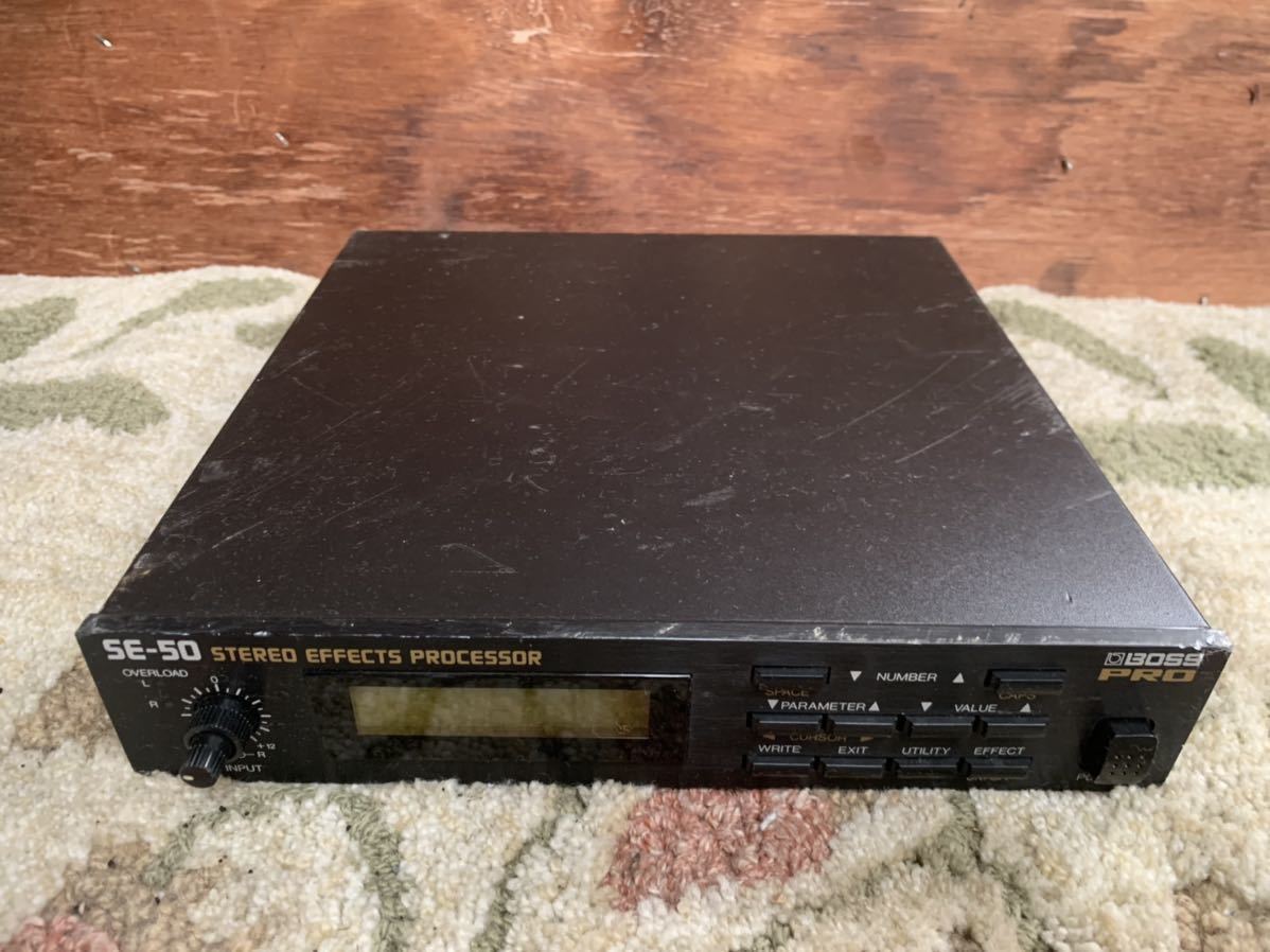 【傷や汚れあり】BOSS PRO SE-50 STEREO EFFECTS PROCESSOR ボス エフェクター プロ レコーディング機器 ...
