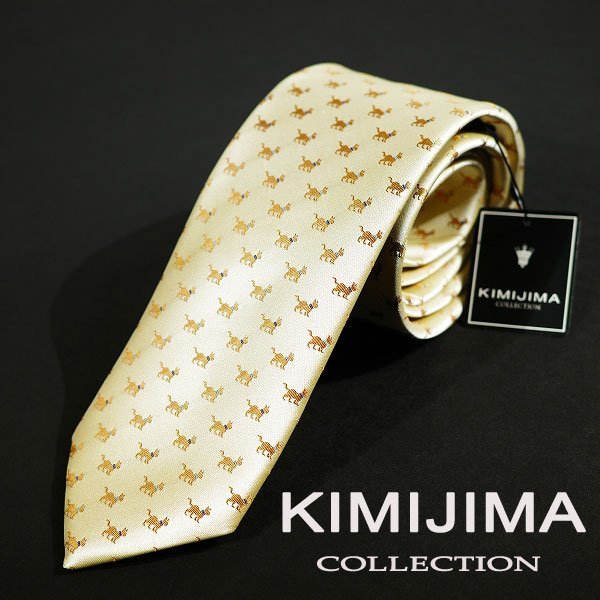【未使用】新品1円～★KIMIJIMA COLLECTION 君島 キミジマ コレクション 日本製 シルク絹100％ネクタイ 織柄 正規店本物 ...