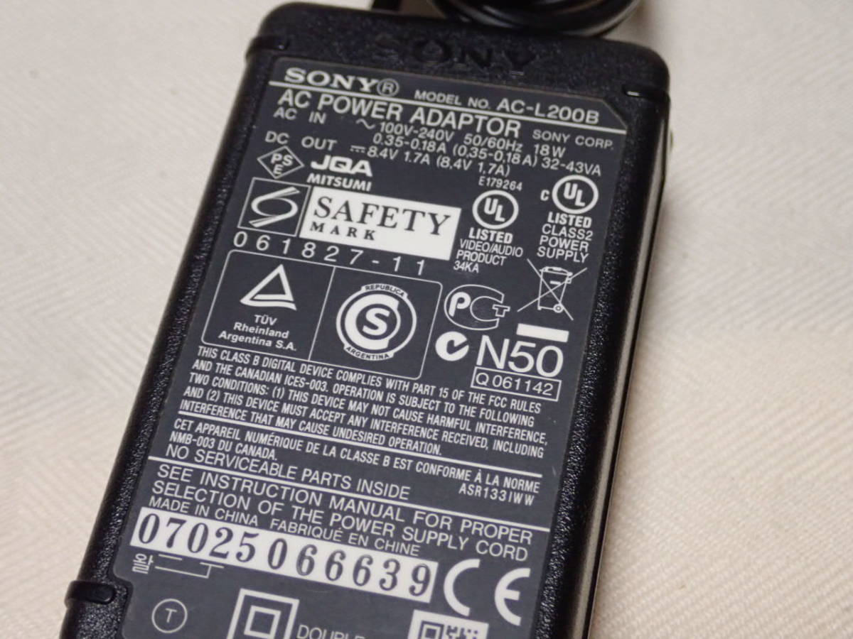 【傷や汚れあり】SONY ソニー 純正 ACアダプター AC-L200Bの落札情報詳細 - ヤフオク落札価格検索 オークフリー