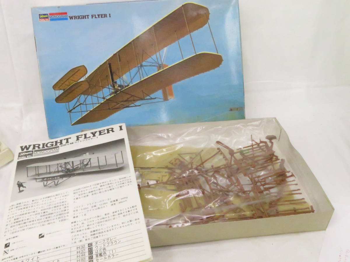 【目立った傷や汚れなし】Hasegawa MONOGRAM プラモデル WRIGHT FLYER 1 ライトフライヤー 1/48 日本製 ニ ...
