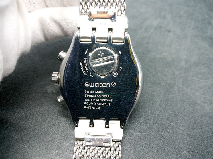 【目立った傷や汚れなし】 Swatch 腕時計 YVS453MB / New Irony Chrono TV TIME クロノグラフ クオーツ ...