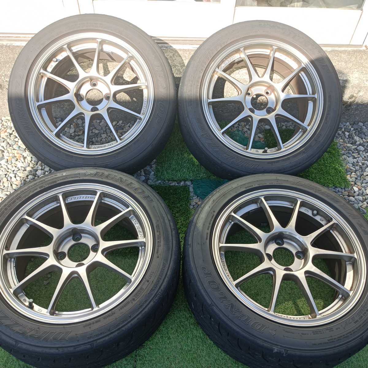 【傷や汚れあり】WedsSports TC105N 16インチ 7J+36 PCD100 4穴 DUNLOP DIREZZA ZⅢ 205 ...