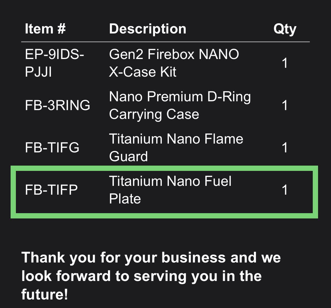 【未使用】FIREBOX TITANIUM NANO FUEL PLATE ファイヤーボックス チタニウム ナノ フューエル プレートの落札 ...
