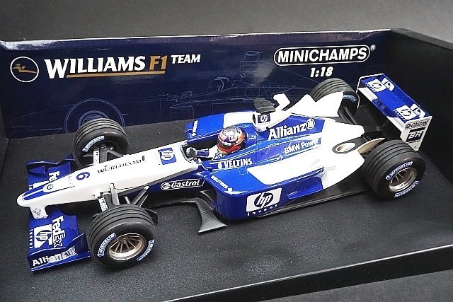 【やや傷や汚れあり】ミニチャンプス PMA 1/18 WILLIAMS BMW ウィリアムズ FW24 J.P.モントーヤ 2nd Half of season 2002 #6 ...