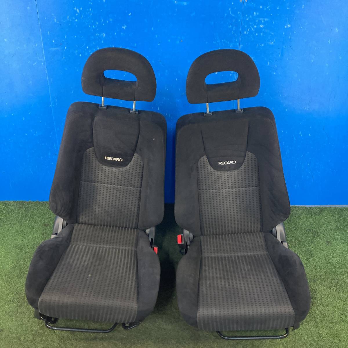 【傷や汚れあり】JS【U8-00】【西濃】★三菱/純正OP レカロ H58A パジェロミニ セミバケットシート 左側 助手席側 レール付 ...