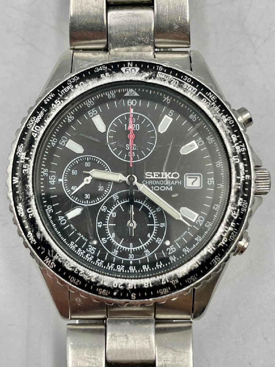 【傷や汚れあり】SEIKO(セイコー)パイロット クロノグラフ 100M 7T92-0CF0 文字盤ブラック QUARTZ クォーツ腕時計 メンズ 動作保証なし m230310-11の落札情報 ...