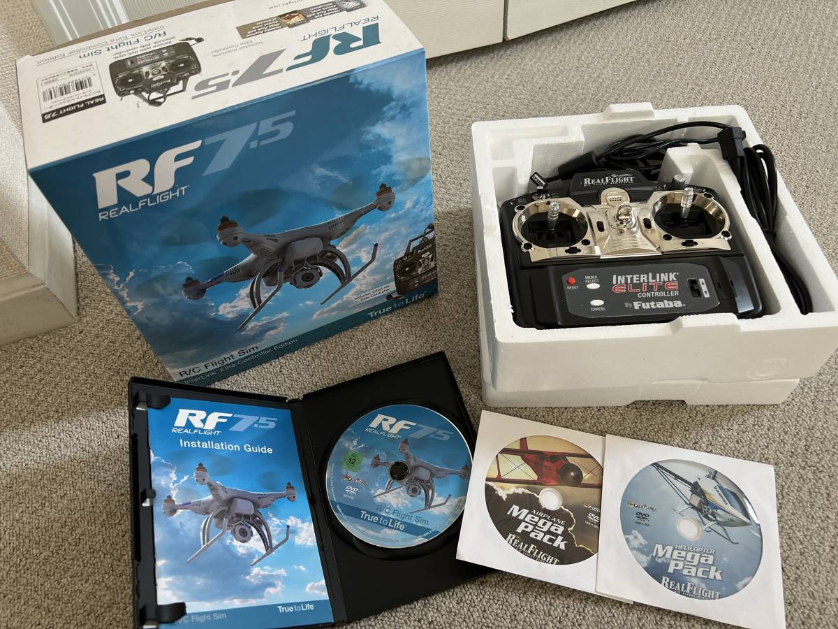 【未使用に近い】リアルフライトreal flight RF7.5 Futaba フタバ（フライトシュミレーター7.5） ワイヤレスプロポ ...