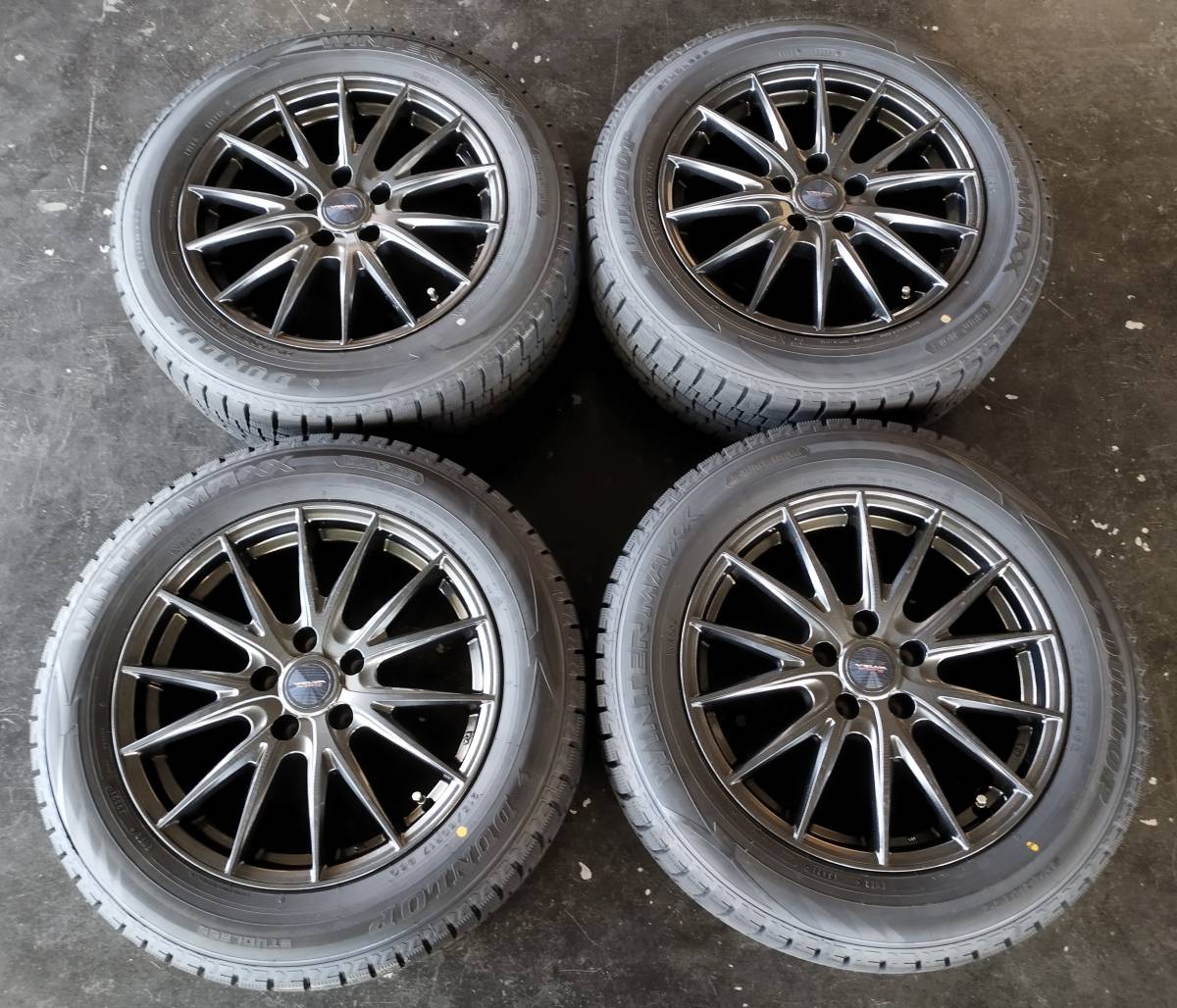 【未使用】今期入荷 値上げ前特価 2022年製 ダンロップ WINTER MAXX 02 205/65R16 特注 軽量VELVASPORT2 16×6.5J+40 5/114.3 黒 4本 ...