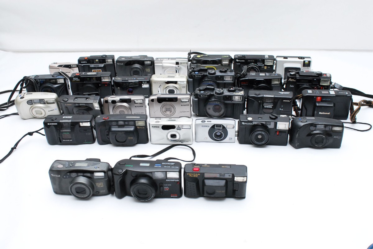 【全体的に状態が悪い】★30個 まとめ売り★ KYOCERA Zoomate 165SE /OLYMPUS SUPERZOOM 105G /AF-10 /FUJICA AUTO-5 等 ...