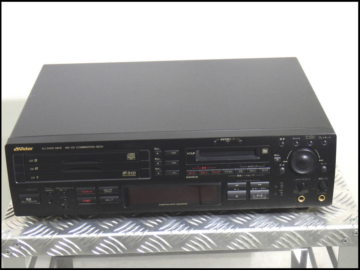 【やや傷や汚れあり】 中古品 victor XU-D400MK2 業務用 MD-CDコンビネーションデッキ cdプレーヤー mdレコーダー ...