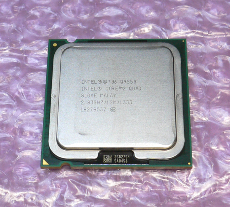 【やや傷や汚れあり】インテル Core 2 Quad 2.83GHz Q9550 SLGAE (Q9550S) 5A0456 動作品 中古 ...