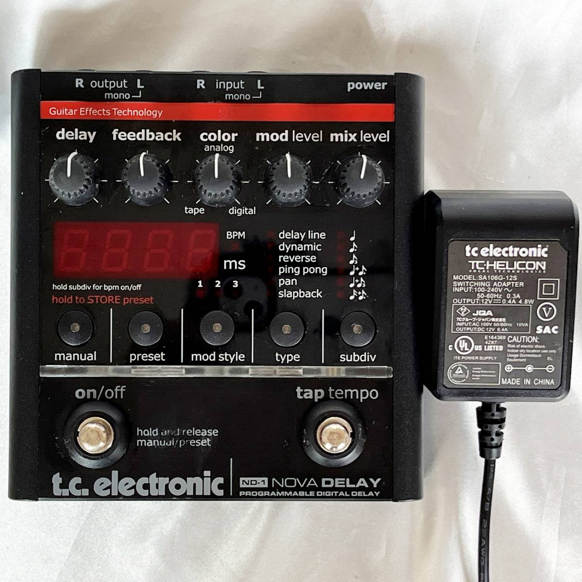 【目立った傷や汚れなし】【動作チェック済】tc electronic ND-1 NOVA DELAY ノバディレイ 純正12Vアダプター付 ...