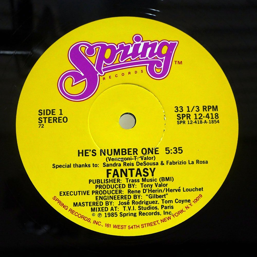【やや傷や汚れあり】FANTASY/HE'S NUMBER ONE/SPRING SPR12418の落札情報詳細 - ヤフオク落札価格検索 ...