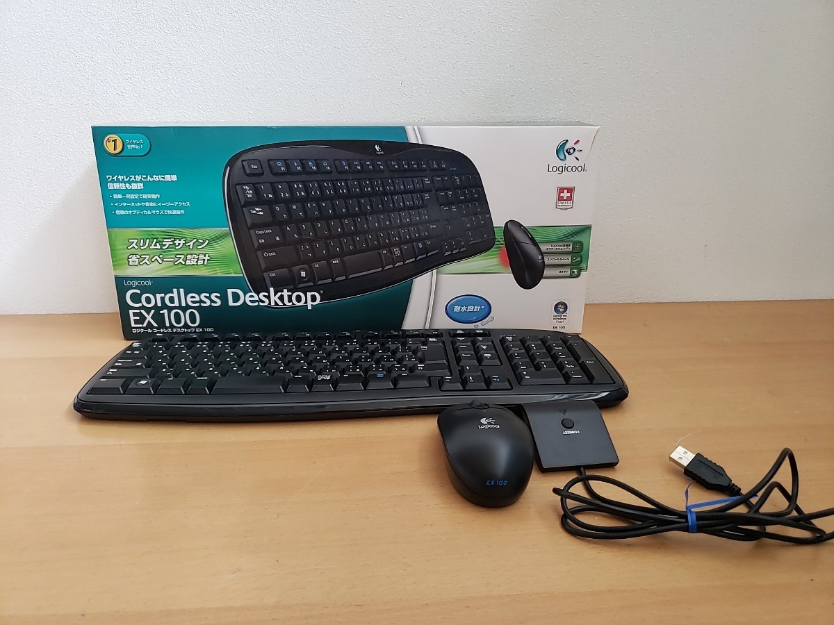 【目立った傷や汚れなし】R Logicool Cordless Desktop コードレスキーボード EX100 マウス キーボード ワイヤレス 軽量 動作確認未 現状渡 説明必読の落札情報 ...
