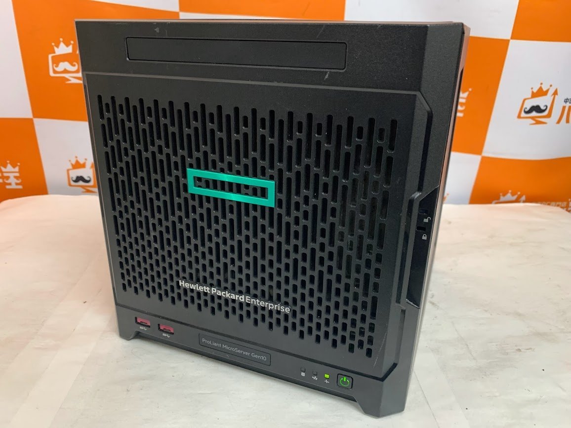 【やや傷や汚れあり】【ハード王】HP ProLiant MicroServer Gen10/AMD X3418/8GB/ストレージ無/バイオス ...