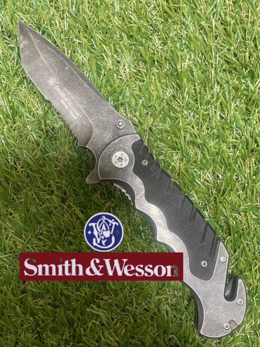 【やや傷や汚れあり】Smith&Wesson #711 Border Guard SWBG10S フォールディングナイフ 折りたたみナイフ ...
