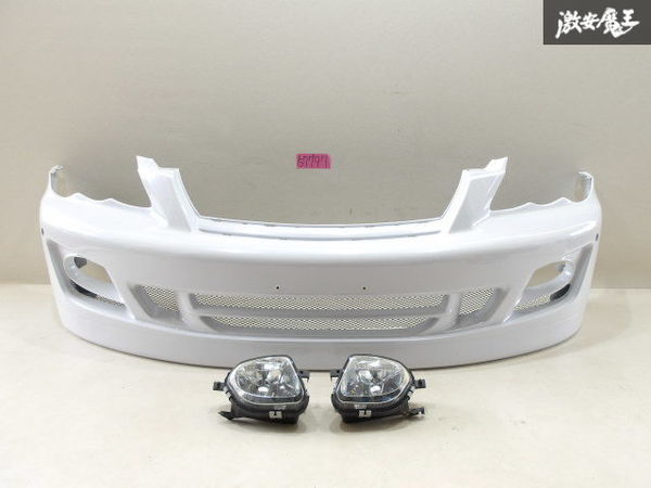 【やや傷や汚れあり】AIMGAIN エイムゲイン トヨタ GRX120 GRX121 120系 マークX フロント バンパー エアロ 白パール ...