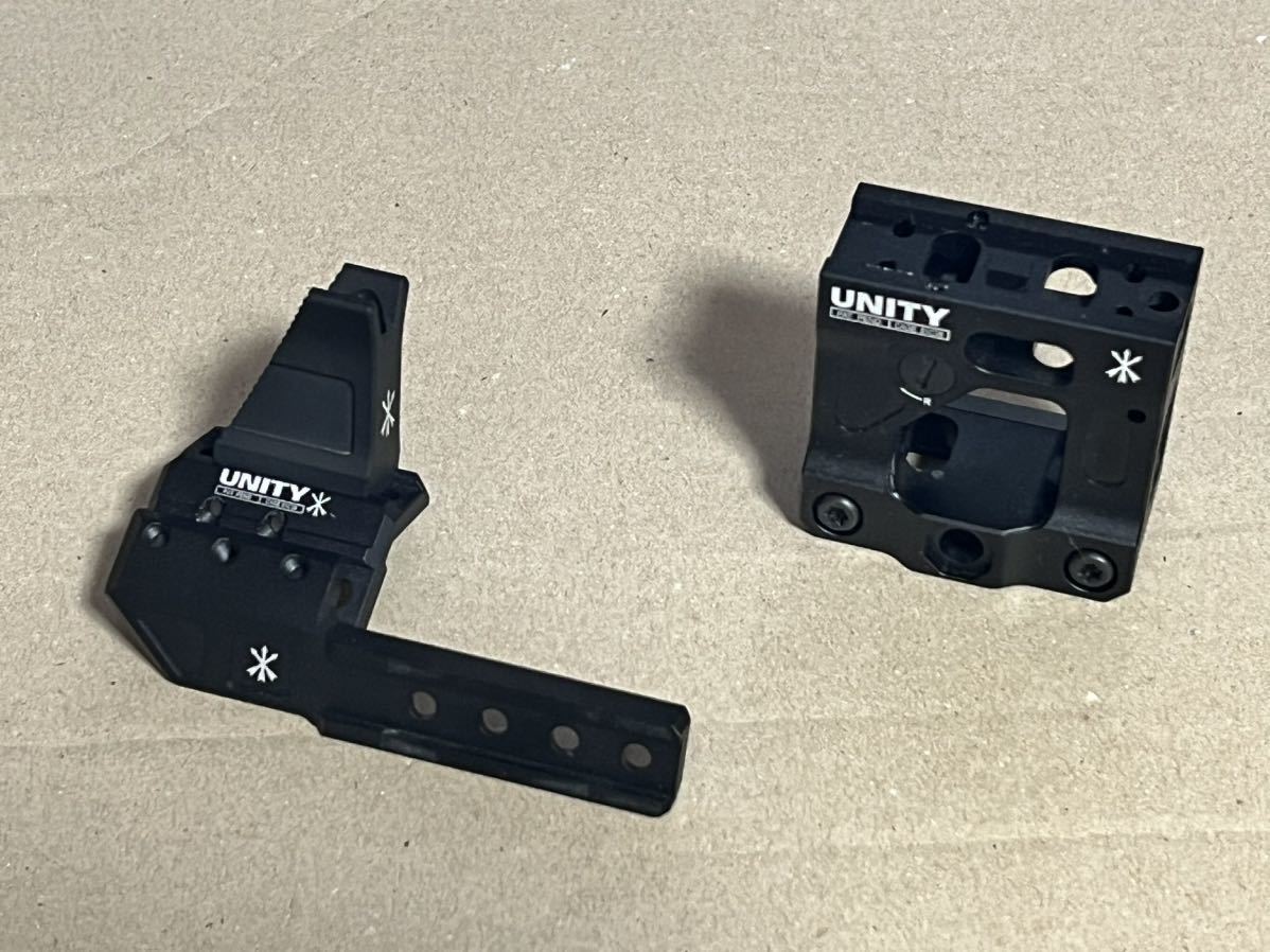 【やや傷や汚れあり】Unity Tactical FUSION FAST Micro Mount フロントサイト＋マイクロハブ＋T1マウント ...