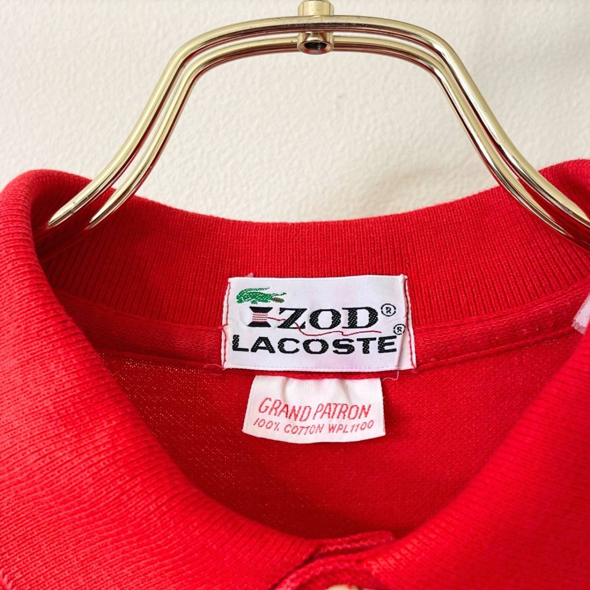 【やや傷や汚れあり】希少《 Old Model / Grand Patron 》70s 美品【 LACOSTE 70年代 糸巻タグ 初期 赤 ...