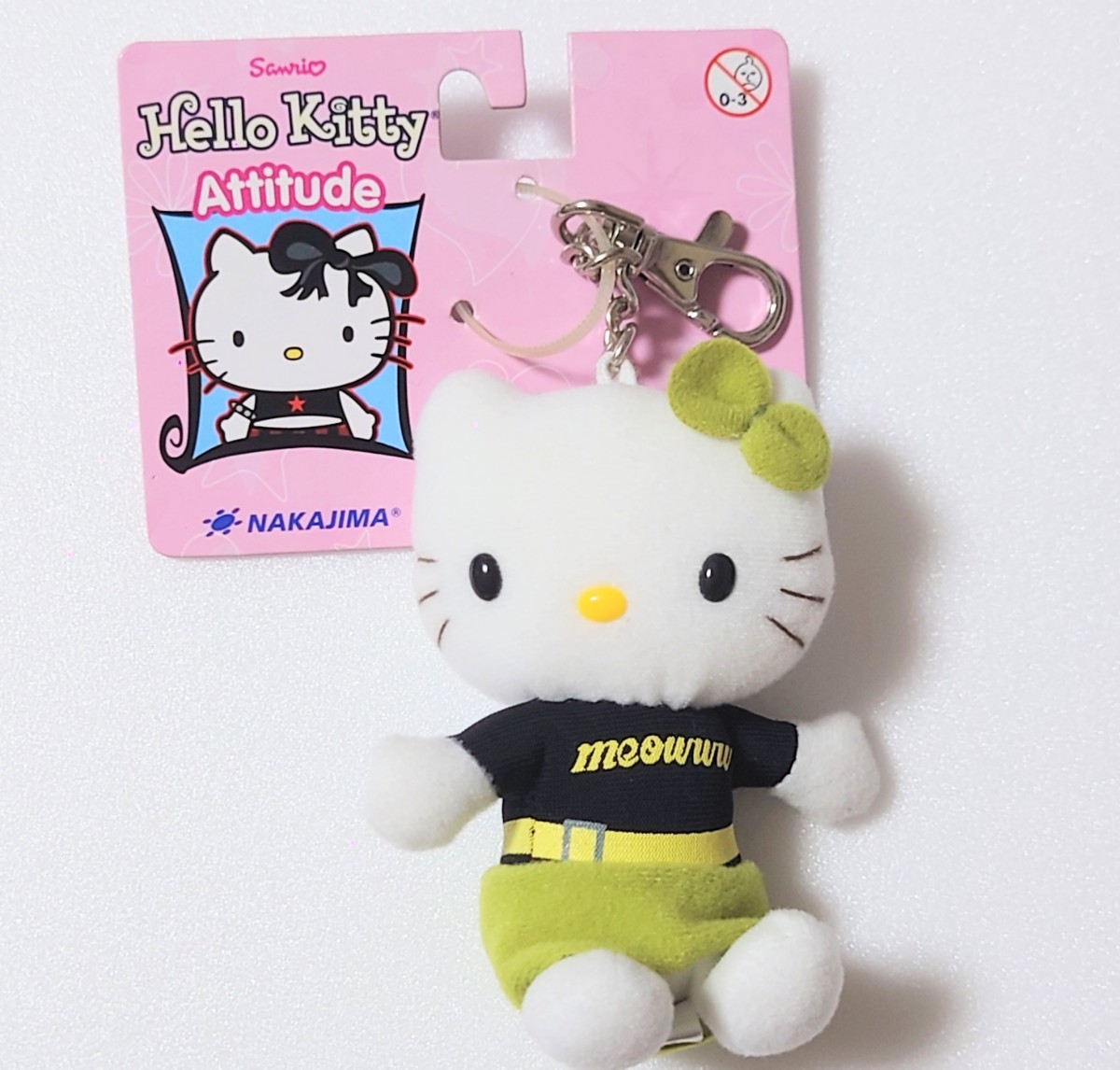【目立った傷や汚れなし】海外 限定 ハローキティ Hello Kitty ぬいぐるみ マスコット キーホルダー チェーン Attitude ...