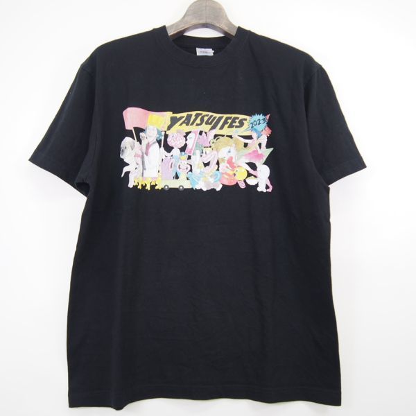 【やや傷や汚れあり】やついフェス Yatsui Festival 2023 我喜屋位瑳務 がきやいざむ イラストtシャツ L ブラックの落札