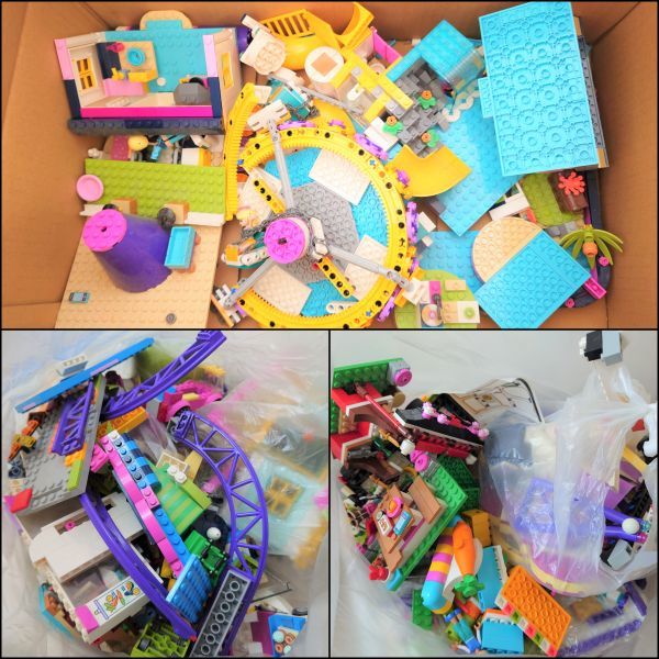 【やや傷や汚れあり】ヒ114【140】1円～ レゴ フレンズ 他 大量まとめ 約6kg / ミニフィグ ミニドール フードトラック 建物 お店 ...