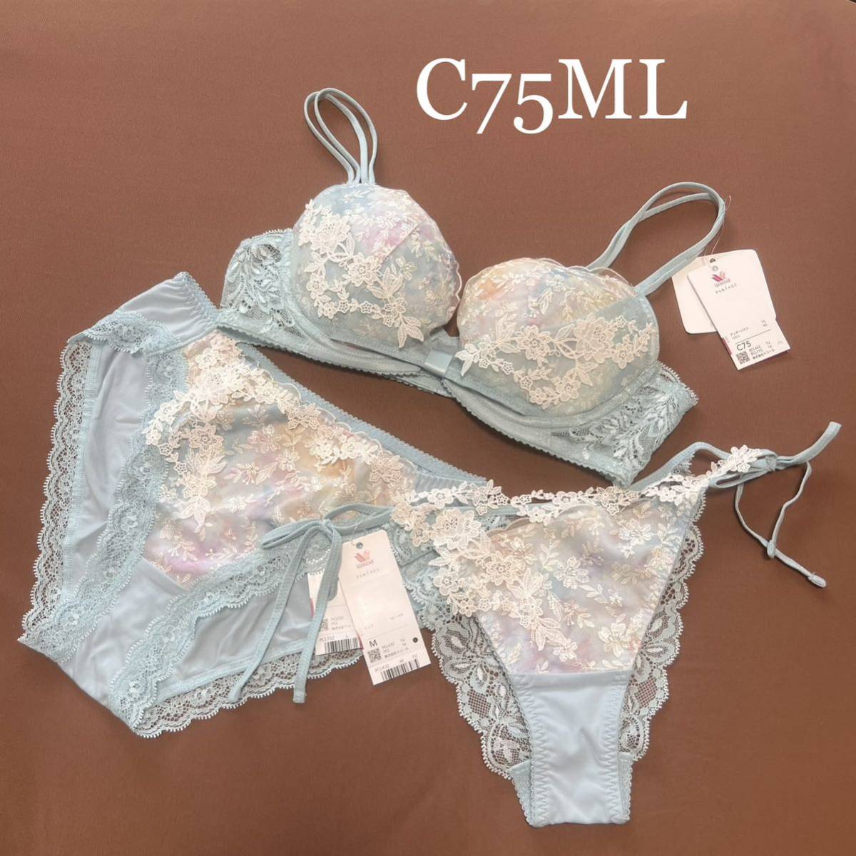 【未使用】【新品】wacoal パルファージュ32 リボンブラ ショーツ2枚C75MLTU ワコール PARFAGE サルート salute Tバックショーツ ソングの落札情報詳細 ...