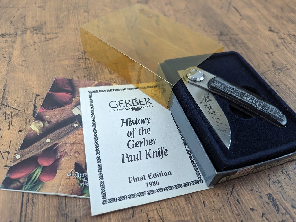 【やや傷や汚れあり】〇M-509/GERBER ガーバー PAUL KNIFE FINAL EDITION 1986 0023/1000 ...