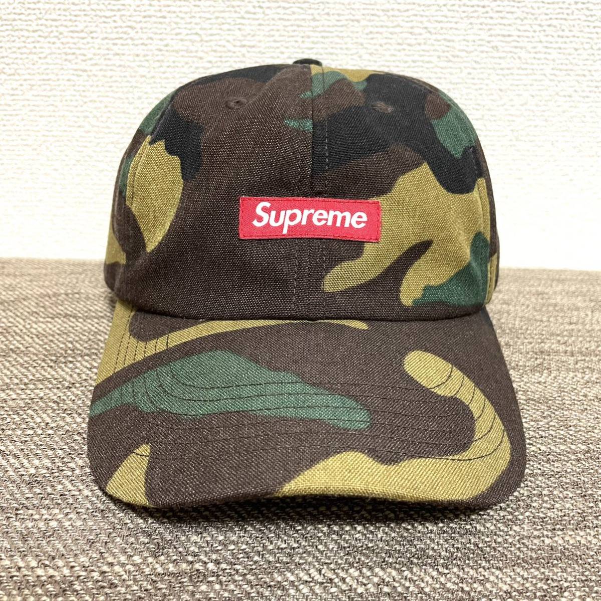 【目立った傷や汚れなし】Supreme Cordura Small Box Logo 6-Panel Cap Woodland Camo Red Free 20ss 2020年 ウッドランド ...